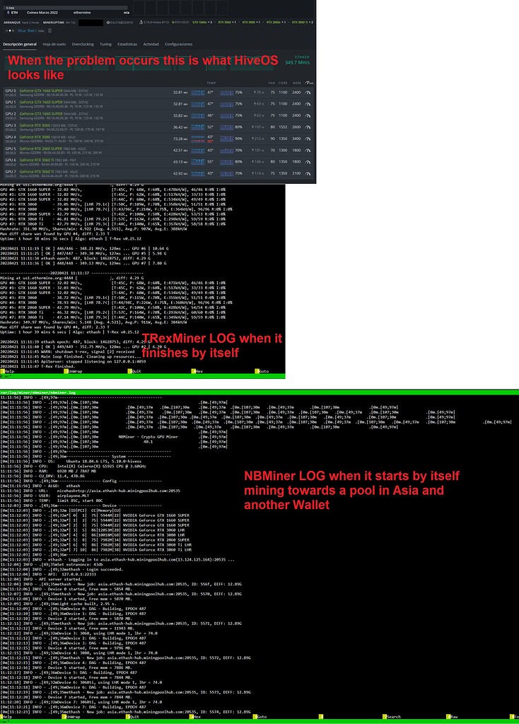 HiveOs stops miner suddenly and opens NBminer with pool in asia by itself - Miners - Forum and ...