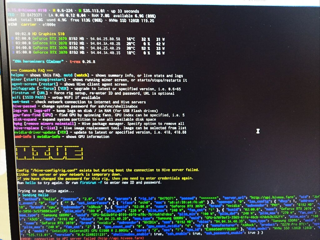 ERROR : connection to API server failed, when adding a new PSU & GPUs - OS setup and Linux ...