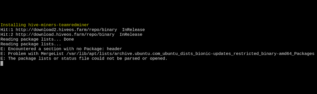 Cant Download any Miner on last HiveosOS, Ubuntu Bionic Error - Miners ...