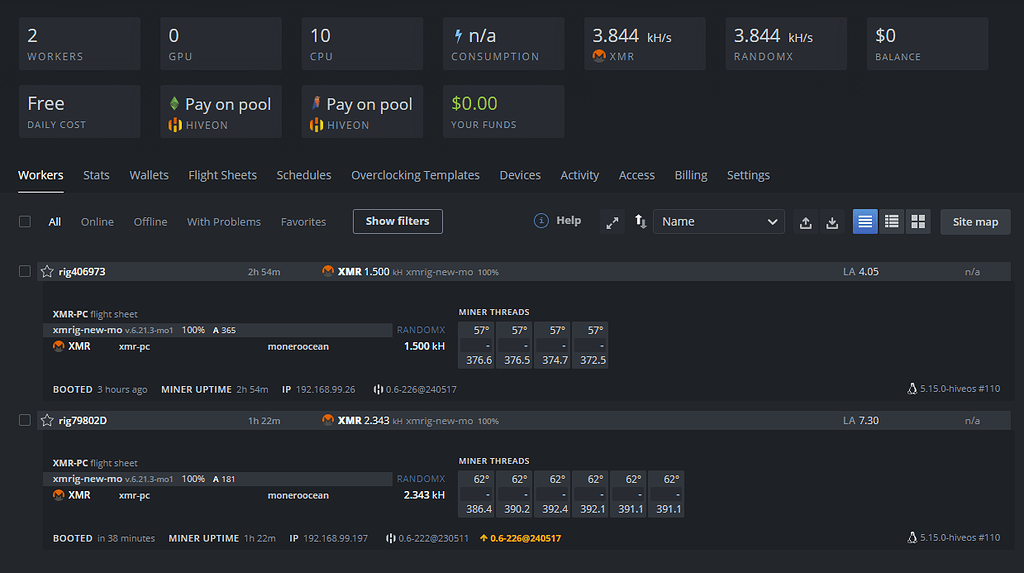 CPU xmrig mining monero on oceanpool - Wallets and Pools - Forum and ...